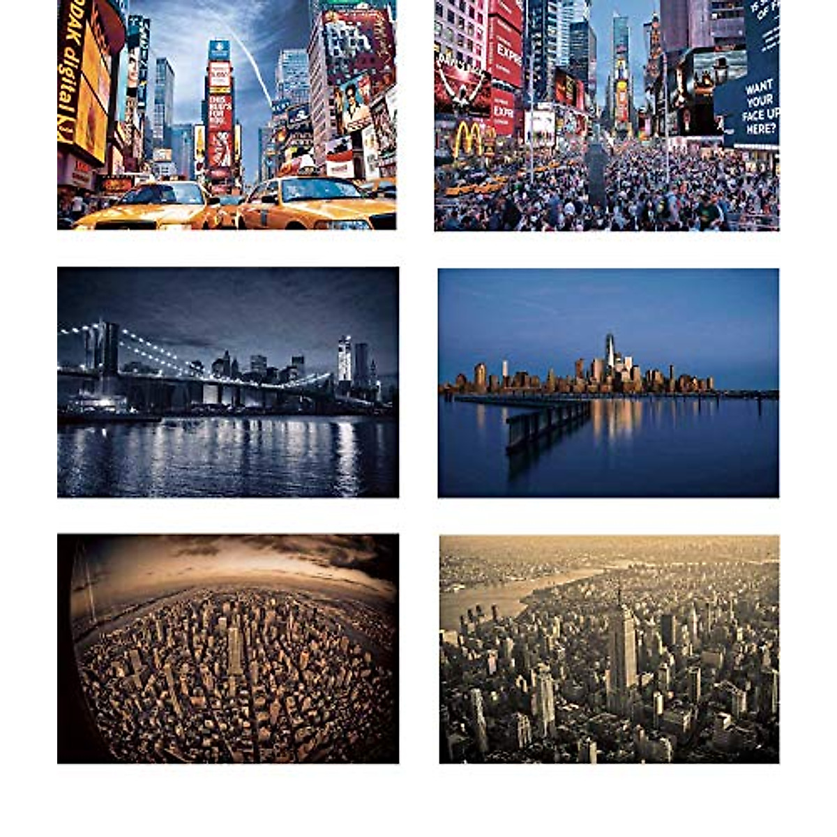New York Postcards Set of 30 Styles. Collectible Edition of NYC Souvenirs Post Cards 4 x 6 of NY Landmarks, Skylines and Aerial Views. Made in USA