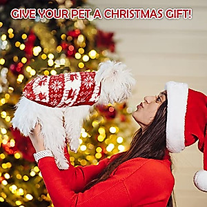 Small Dog Christmas Clothes Sweater, Classic Jumpers Snowflake Elk Dog Costume for Poodle Puppy Cat Kitten, Winter Warm Dog Outfits for New Year Xmas Party Festival Thanksgiving