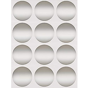 Royal Green Round Silver Stickers Seals Perfect for Envelopes and Invitations 38mm (1.5 in) 60 Pack