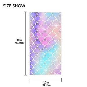 Wamika Glittering Mermaid Scale Hand Bath Towel Shower Towels Set Purple Pink Turquoise Kitchen Hanging Gym Fingertip Bathroom Towel Highly Absorbent