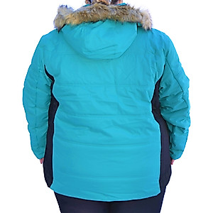 Snow Country Outerwear Womens Plus Size 1X-6X The Aspen Ski Coat Jacket (3X, Teal)