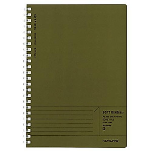 Kokuyo Soft Ring Notebook Biz - A5-50 sheets - Line Ruled 6 mm - Green (Pack of 2)