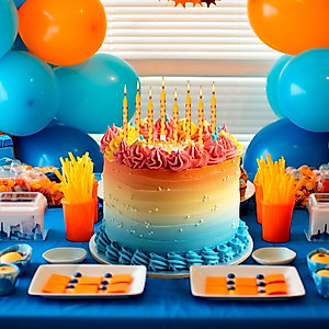 Conelist 12 Pcs Anime Theme Birthday Candles Yellow and Red Stars Print Themed Birthday Cake Candles Cupcake Topper for Boy and Husband 7 Stars Balls Themed Birthday Decoration Supplies