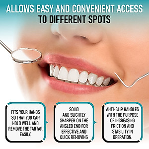 Dental Kit Tools, 10 Pack Stainless Steel Plaque Remover, Dental Tools to Remove Plaque and Tartar, Oral Care Kit with Plaque Cleaner, Tartar Pick, Tooth & Tongue Scraper for Dentist, Personal, Family