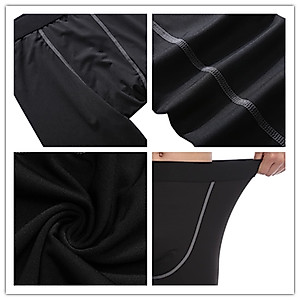 CVVTEE Boys Compression Pants Base Layers Soccer Hockey Tights Athletic Leggings Thermal for Kids Black