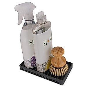 NIUHOM 2 Pcs Kitchen Soap Tray, Kitchen Sink Tray, Self Draining Silicone Dish Soap Holder, Soap Tray for Kitchen Sink Bathroom, Sink Caddy Organizer for Soap Bottle, Sponge, Scrubber, Soap Dispenser