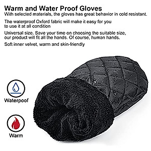 LATTCURE Ice Scraper with Glove, Glove Snow Scraper Windshield Scraper Mitt Car Scraper Mitt, Snow Scrapers for Cars with Waterproof Glove Lined of Thick Fleece Snow Removal Supplies