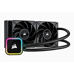 Corsair iCUE H100i RGB Elite Liquid CPU Cooler (16 Dynamic RGB LEDs, 120mm AF Elite Series FDB Fans, 240mm Radiator, iCUE Software Compatible, LGA 1700, 1200, 115X, 2066, and AM4 Sockets) Black