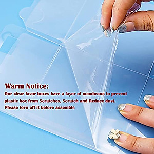 XP-ART 30 Pcs Clear Macaron Boxes for 6, 2 x 2 x 6 Inch Plastic Gift Boxes For Party Favors Candy Chocolate Cookie Strawberry Boxes for Wedding