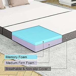 Molblly Folding Mattress, 6 inch Tri Folding Memory Foam Mattress Topper with Storage Bag, Queen Size - 58"x 78"x 6"