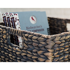 Signature Design by Ashley Elian Farmhouse Woven Wicker 3 Piece Nesting Basket Set, Gray