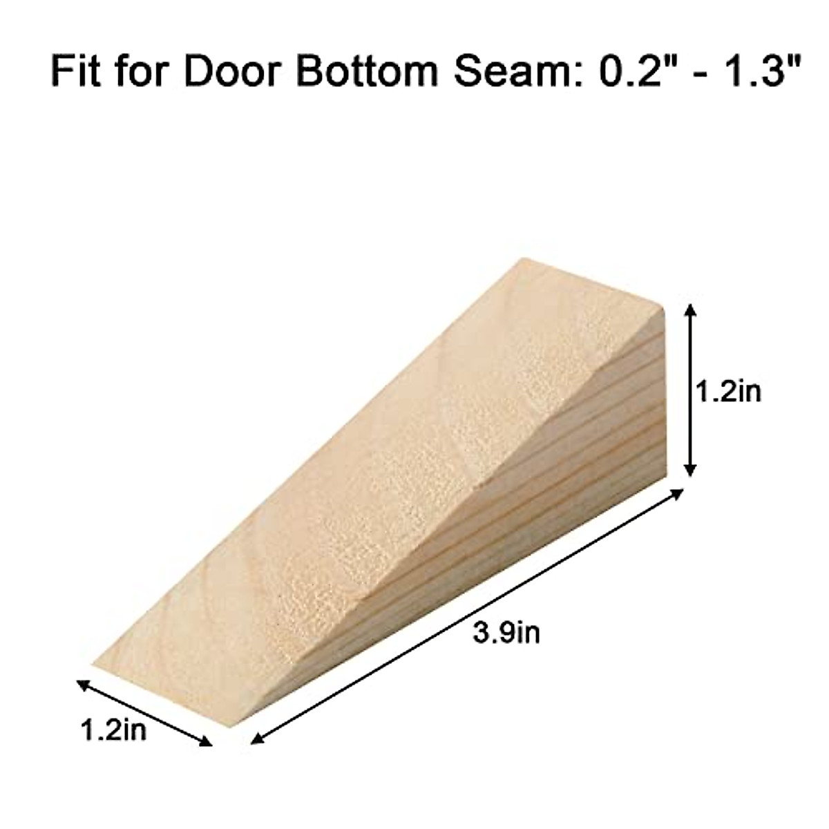 Wooden Door Stop Stopper Wedge, 4 Pack Soild Wood Non-Slip Doorstop Wedge with Sturdy and Durable, Security Door Stopper Fit for Bottom of Door On Tile, Concrete, Carpet, Wooden Floor (4 Pack)