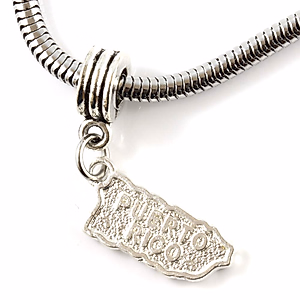 Puerto Rican Jewelry | This Puerto Rican Merchandise or Puerto Rico Bracelet is Stainless Steel Snake Chain Bracelet makes Great Puerto Rico Gifts and the Country Charm is the Pride of Puerto Rico