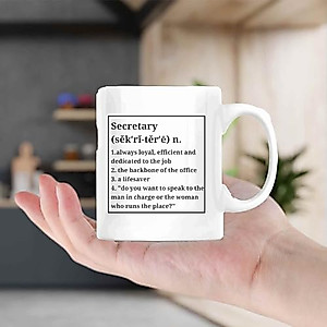 - Administrator's Gift, Ideal For Receptionist's Birthday - Definition Of Secretary, Humor Quote On 11oz Coffee Mug 11oz 15oz White Coffee Mug