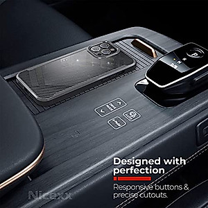 Nicexx Designed for iPhone 12 Pro Max Case with Carbon Fiber Pattern, 12ft. Drop Tested, Wireless Charging Compatible - Black