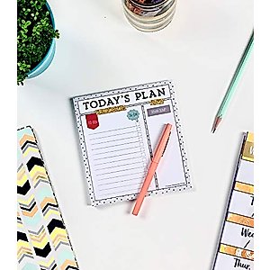 Carson Dellosa 5.75" x 6.25" Today's Plan To Do List Notepad, 50 Sheet Lined Paper Daily Planner Notepad, Daily Checklist, Teacher Daily To Do List, Productivity Task Planner