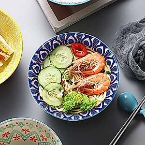 Farielyn-X 6 Pack 24 Ounce Premium Porcelain Bowls Set - Great Cereal Bowls, Salad, Rice, Pasta or Soup Bowls - Large Capacity - Microwavable Ceramic Bowls - Heat and Cold Resistant Porcelain