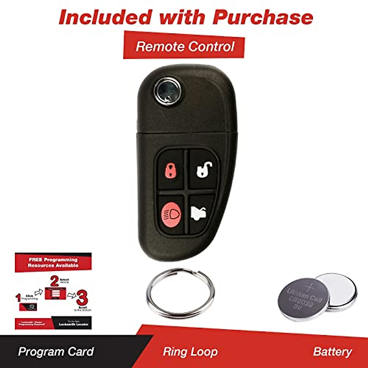 KeylessOption Keyless Entry Remote Control Car Flip Key Fob Replacement for Jaguar NHVWB1U241