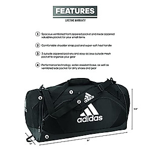 adidas Team Issue 2 Medium Duffel Bag Black, One Size