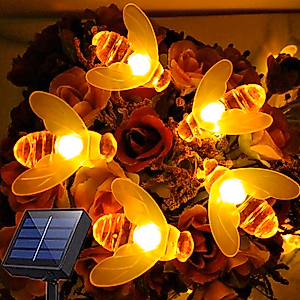 Amants01 Solar Honeybee String Lights,200 LEDs Solar Powered Bee String Lights Outdoor Honeybee Fairy String Lights for Home,Gardens,Park,Patios Decoration.