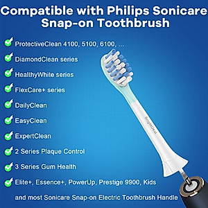 BrightDeal Replacement Heads for Philips Sonicare ProtectiveClean 4100 5100 6100 DiamondClean 9500 ExpertClean 7500 FlexCare HealthyWhite Electric Sonic Toothbrush C3 G3 W3 C2 G2 Brush, White, 6 Pack