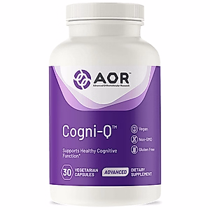 AOR, Cogni-Q, Antioxidant Support for Brain and Mitochondrial Health, Energy, and Healthy Aging with PQQ and CoQ10, Vegan, Non-GMO, 30 Capsules