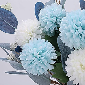 NAWEIDA Artificial Flowers with Vase Faux Hydrangea Flower Arrangements for Home Garden Party Wedding Decoration