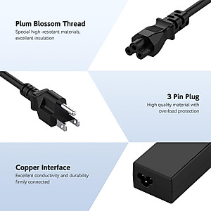 19V Power Cord for LG Electronics 19" 20" 22" 23" 24" 25" 26" 27" 29" 34" LCD LED Monitor 25UM58 34UM58-P 24MP55HQ 19EN33T 27MP37HQ Power Supply Charger