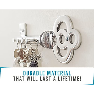 Comfify Decorative Wall Mounted Key Holder - Multiple Key Hooks Rack for Entryway - Hand Cast Aluminum Key Shaped - Modern Theme - Polished Finish - with Screws and Anchors