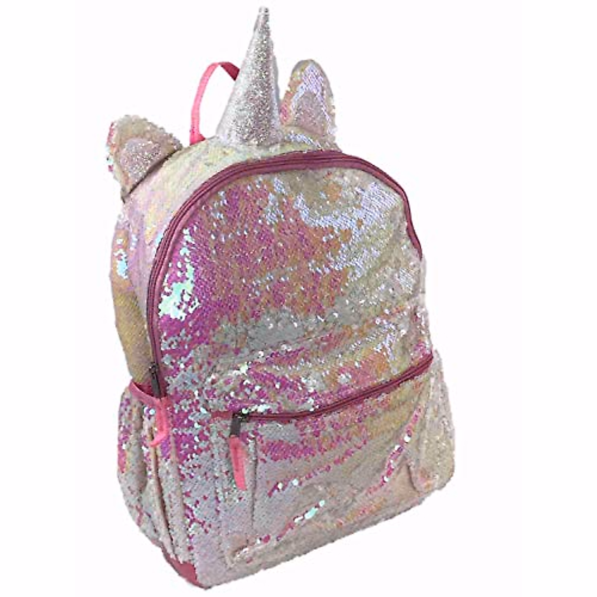 Unicorn 2 Way Sequins Critter Backpack 16 (Pink, One_Size)