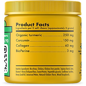 Turmeric Curcumin Hip & Joint Dogs Supplement Anti-Inflammatory Support 120 Chews and Probiotics for Dogs Natural Digestive Enzymes Prebiotics for Allergy 120 Chews
