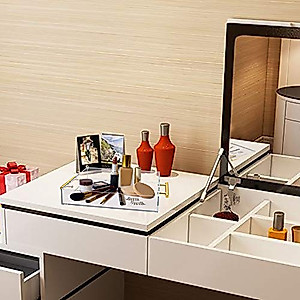 12x12 Clear Acrylic Serving Tray with Gold Handle, Clear Square Plastic Serving Tray Food Serving Tray for Breakfast Coffee Bread Kitchen Home Decor(12x12 inches)