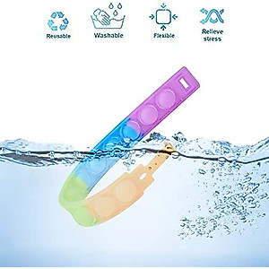 Tomoin Pop Bracelet Fidget Toy, 20Pcs Multi-Color Bracelet Popular Wristband Fidget Watch is Suitable for Children and Adults Stress and Anxiety Relief Wristband (20 PCS)(pop toy)