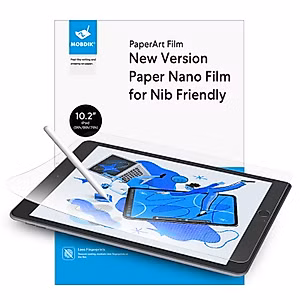 MOBDIK [2 Pack] Paper Screen Protector Compatible with iPad 9/8/7 (10.2-Inch, 2021/2020/2019, 9th/8th/7th Generation), Crafted for Natural Writing, Anti Glare with Easy Installation Kit