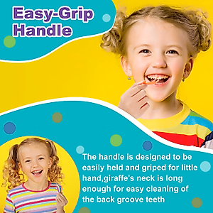 300 Count Kids Flossers, Cute Giraffe Kids Floss Picks, No Fluoride BPA Free Dental Floss Picks, Unflavored Flossers for Kids, 4 Colors to Pick, 75 Count (Pack of 4)