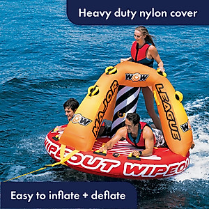 WOW Sports Wipeout Towable Tube for Boating - 1 to 3 Person Towable - Standing Tubes for Boating