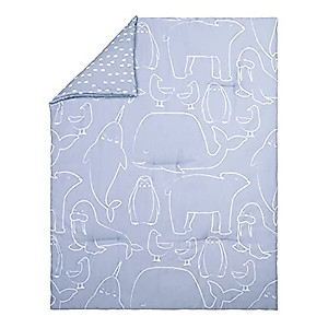 Trend Lab Modern Baby Crib Bedding Set for Boys or Girls | Save The Polar Bears 4 Piece Nursery Décor Quilt, 2 Fitted Crib Sheets, and Dust Ruffle Skirt - Grey, 80005