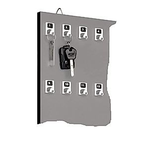 KEYSTAND # 60PGE, 60 Extra Space Numbered Hooks for Car Keys with Remote Control (60 Sets of Tag & Ring Included)