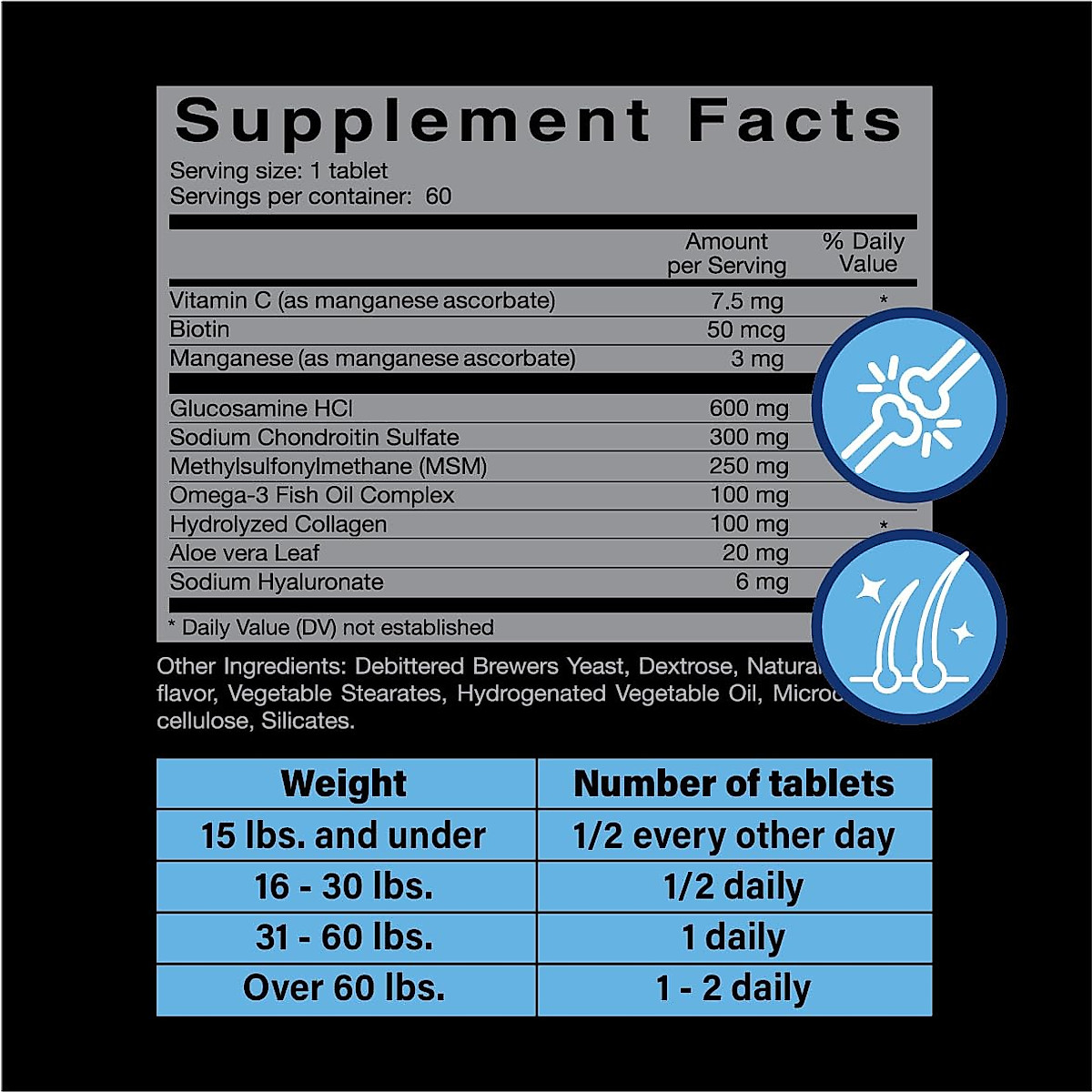 Paws A Day Glucosamine for Dogs Hip & Joint Supplement – “Two-in-One Combo” Dog Joint Care and Improved Skin & Coat with Chondroitin, MSM, Omega 3, Collagen & Biotin, 60 Chewable Tablets