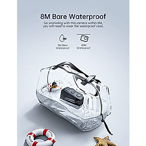 WOLFANG GA400 Action Camera 4K 60FPS Bare Metal Waterproof Underwater Camera 3.0 EIS Stabilization WiFi Helmet Camera (Remote Control, 2x1350mAh Batteries and Accessory Kit)