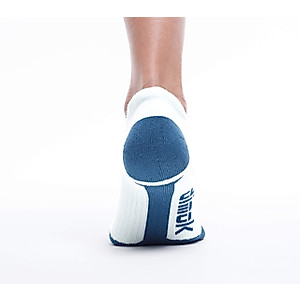 dimok Athletic Running Socks - No Show Wicking Blister Resistant Long Distance Sport Socks for Men and Women (White, X-Large)