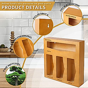ECOGREDA Ziplock Bag Organizer, Wooden Baggie Organizer and Ziploc Bag Storage for Drawer Kitchen, Compatible with Gallon, Quart, Sandwich & Snack Variety Size Bags