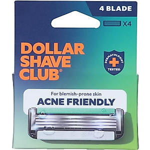Dollar Shave Club Men's Razor 4-Blade Razor Blade Refill for A Comfortable Shave With Optimally Spaced Razor Blades for Easy Rinsing 4 Count