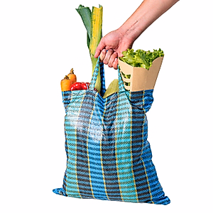 PRO&Family Ukraine Retro Reuseable Grocery Bags Shopping Cart Bags Foldable Reusable Shopping Bag Shopping Bag For Grocery (Blue, 5)