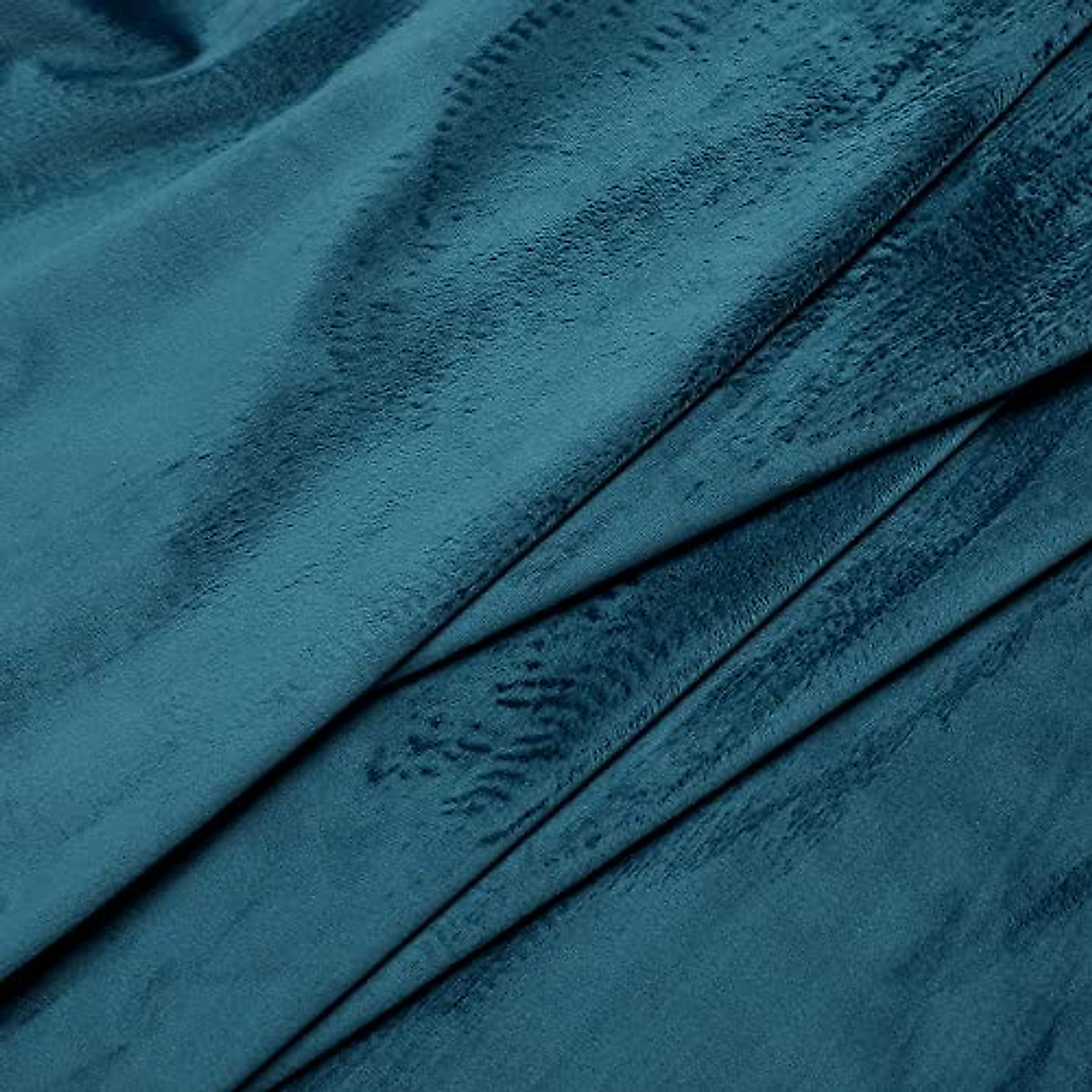 Benedeco DeepTeal Velvet Curtains for Bedroom Window, Super Soft Luxury Drapes, Room Darkening Thermal Insulated Rod Pocket Curtain for Living Room, W52 by L96 inches, 2 Panels