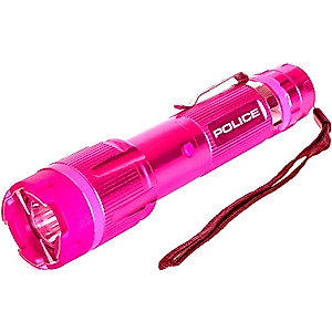 POLICE Stun Gun 1159 - Aluminum Rechargeable with LED Flashlight, Pink