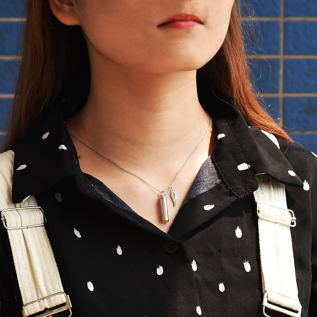 925 Sterling Silver Minimalist Urn Pendant Ash Necklace - Memorial Ashes Keepsake Exquisite Cremation Jewelry