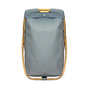 Oceanstar Bamboo Folding X-Frame Laundry Hamper Sorter, Grey