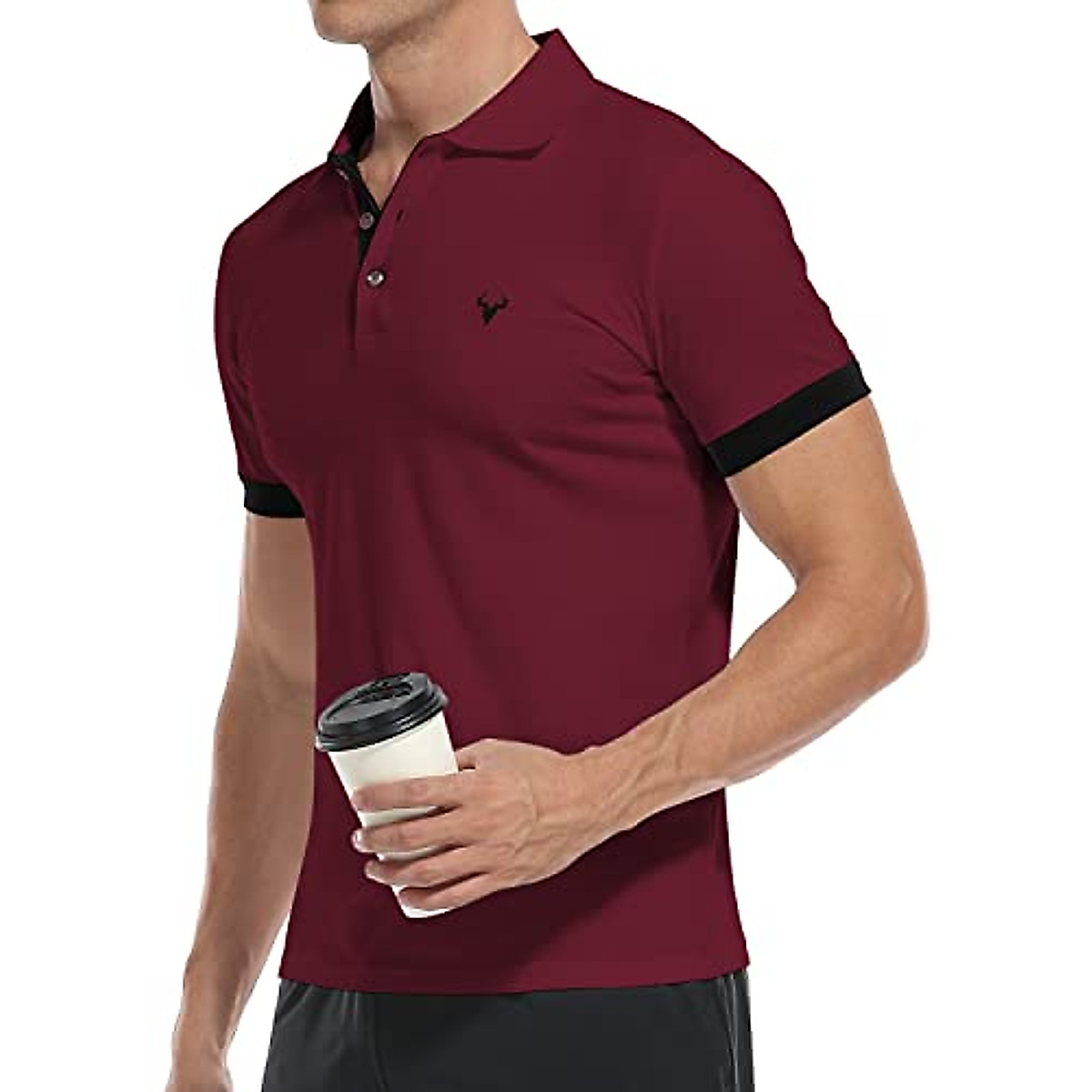 YTD Mens Classic Polo Shirt Short Sleeve Shirts Lightweight Casual Tops