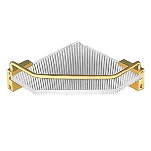 HSXJJ Acrylic Corner Shelf,Acrylic Shelves for Bathroom Shower Corner Shelf with Rail Drill Adhesive Dual Purpose Wall Mount Bathroom Rack…